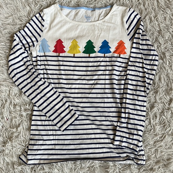 Boden | Tops | Boden Statement Breton Multi Rainbow Tree | Poshmark